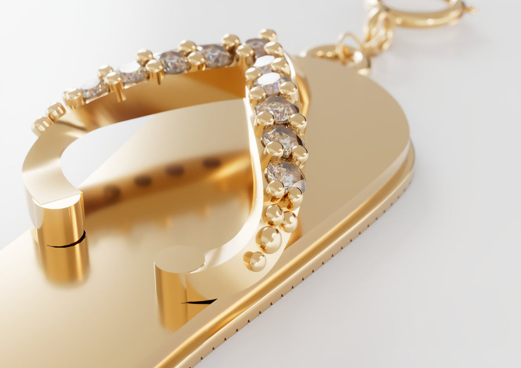 18k Gold Flip-flops with Diamonds - S-P617S – Siranjewelry