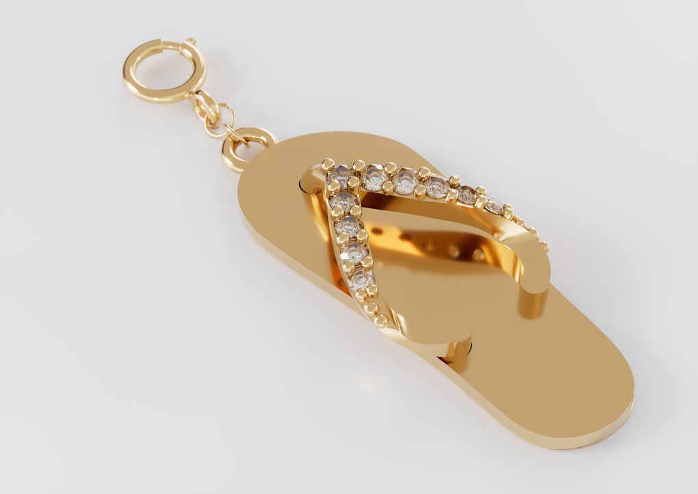 18k Gold Flip-flops with Diamonds - S-P617S – Siranjewelry