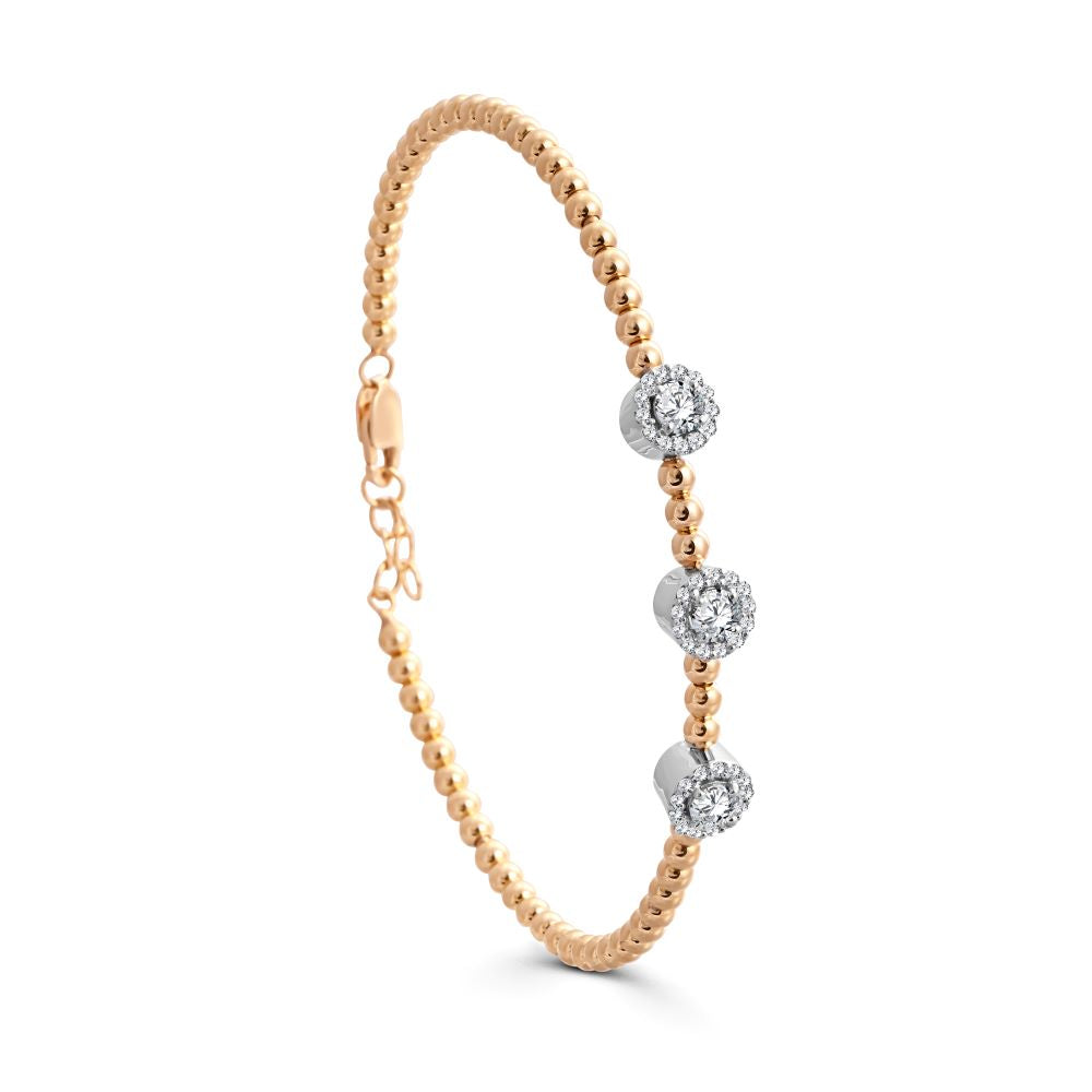 Triple Unit Beautiful Bangle in Yellow gold - SIR1223 – Siranjewelry